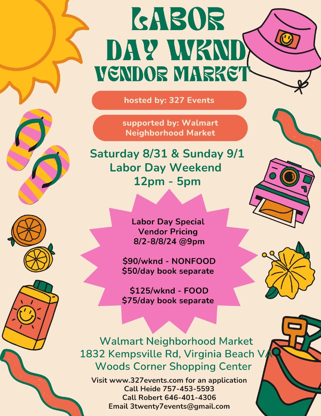 327 Events - Labor Day Wknd Vendor Market, Walmart Neighborhood Market ...