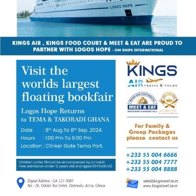 Logos Hope Floating Book Fair Tickets, Clinker Gate, Tema Port, Accra ...