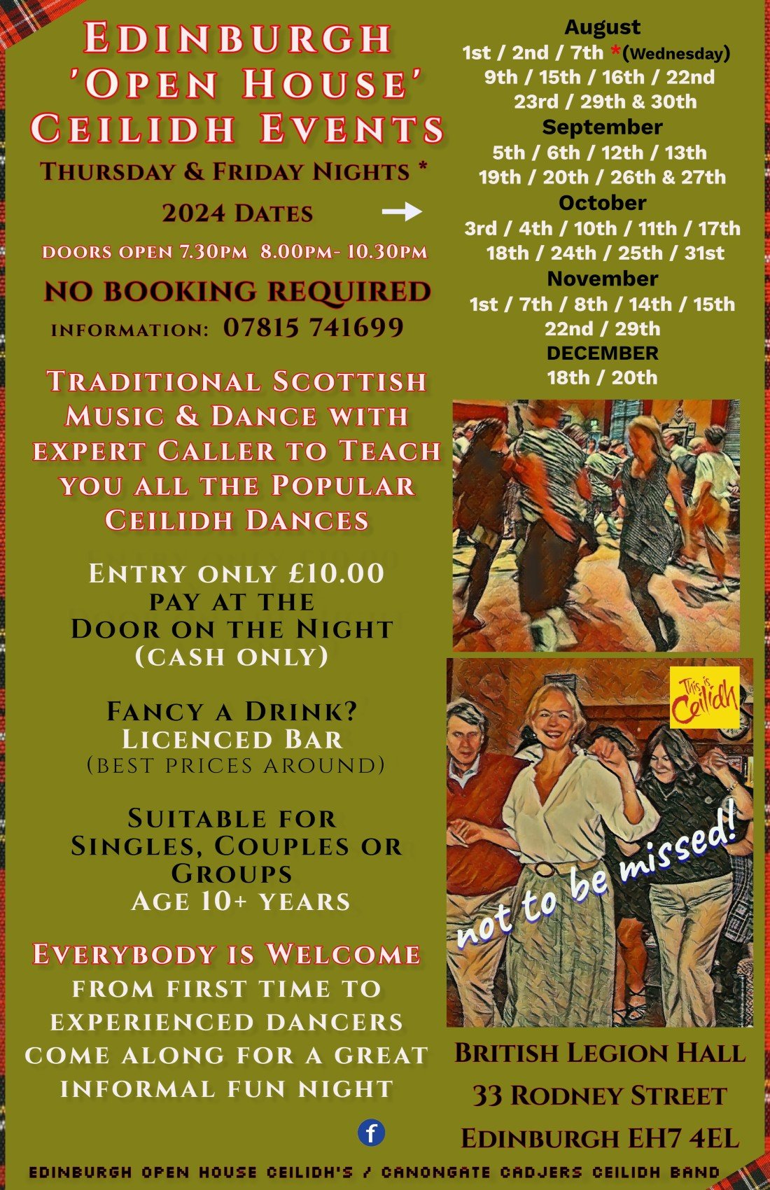 Edinburgh Open House Ceilidh Events, Royal British Legion Club ...
