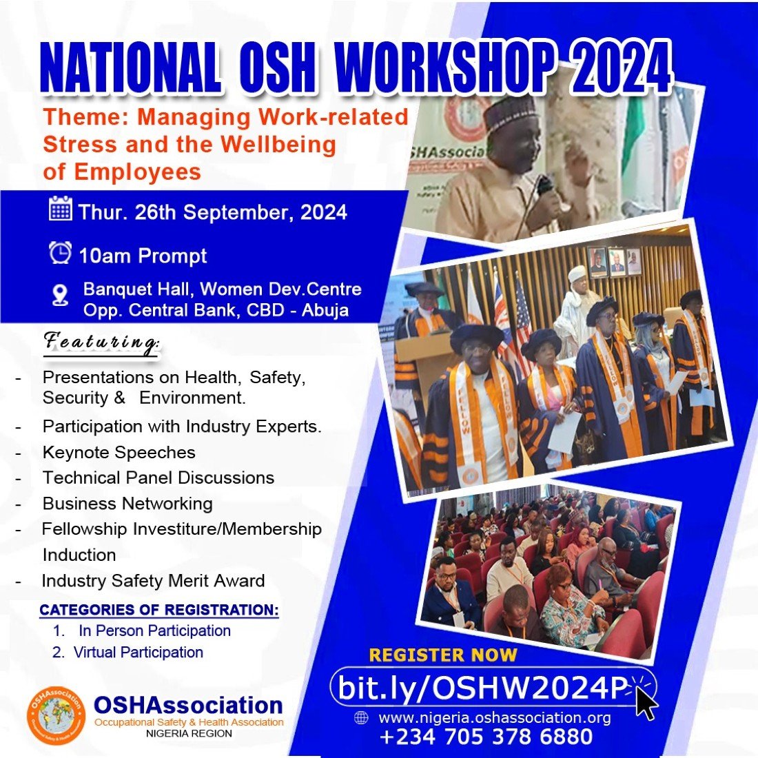 NATIONAL OSH WORKSHOP 2024, Abuja, 26 September 2024 | AllEvents