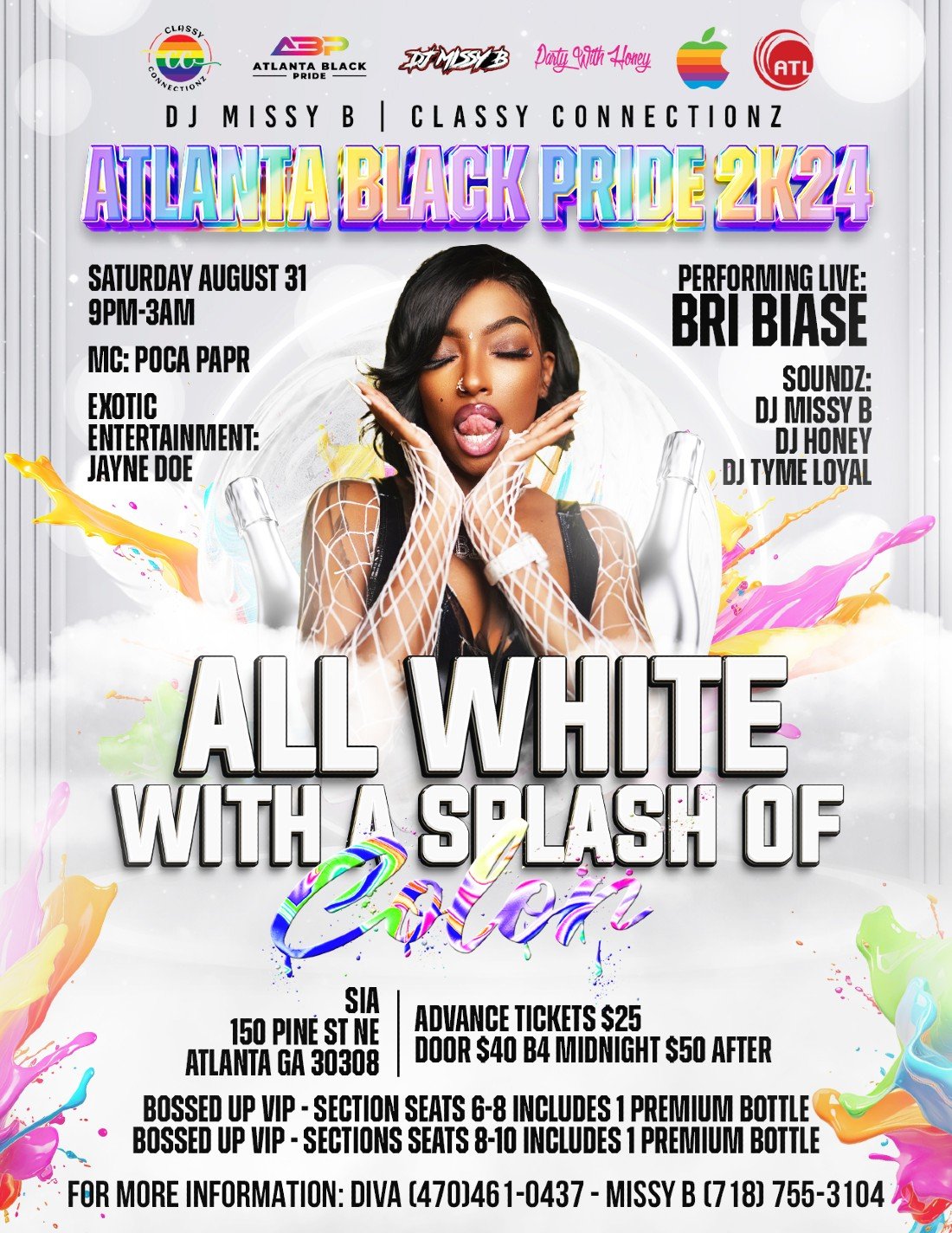 Performing Live: Bri Biase : Atlanta Black Pride 2K24: All White With A ...