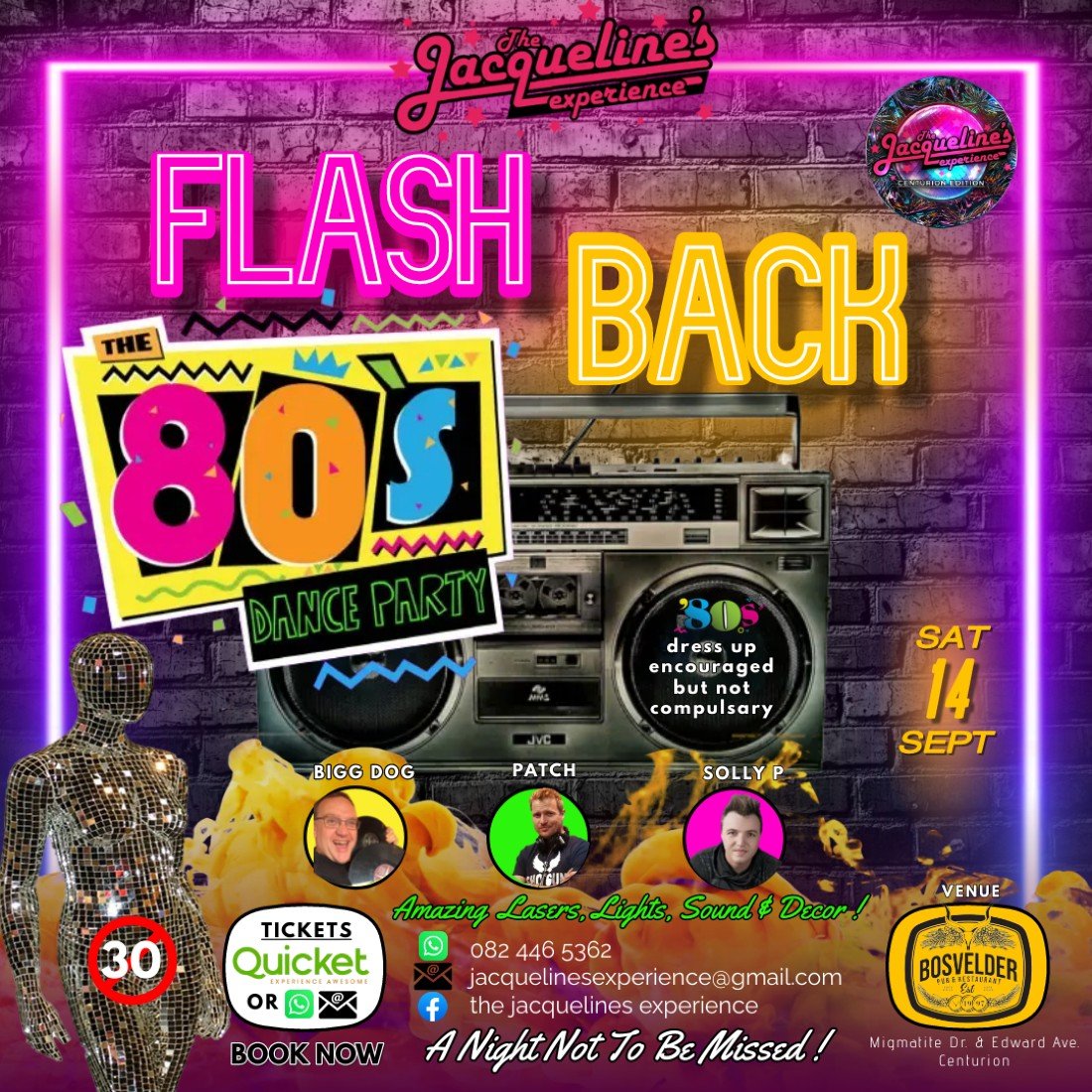 A NIGHT TO REMEMBER - JACQUELINES EXPERIENCE PRESENTS THE FLASHBACK 80S ...