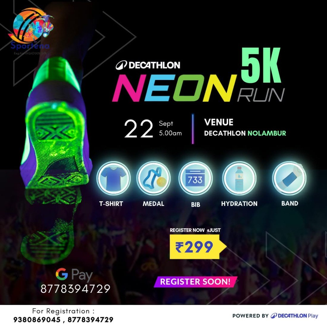 DECATHLON NEON 5K MARATHON, Decathlon Sports India, Nolambur, NH West ...