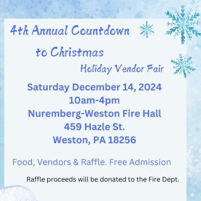 4th Annual Countdown to Christmas Holiday Vendor Fair, Nuremberg-Weston ...