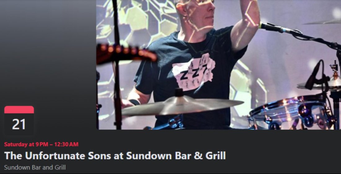 The Unfortunate Sons. @Sundown Bar and Grill, Sundown Bar & Grill ...