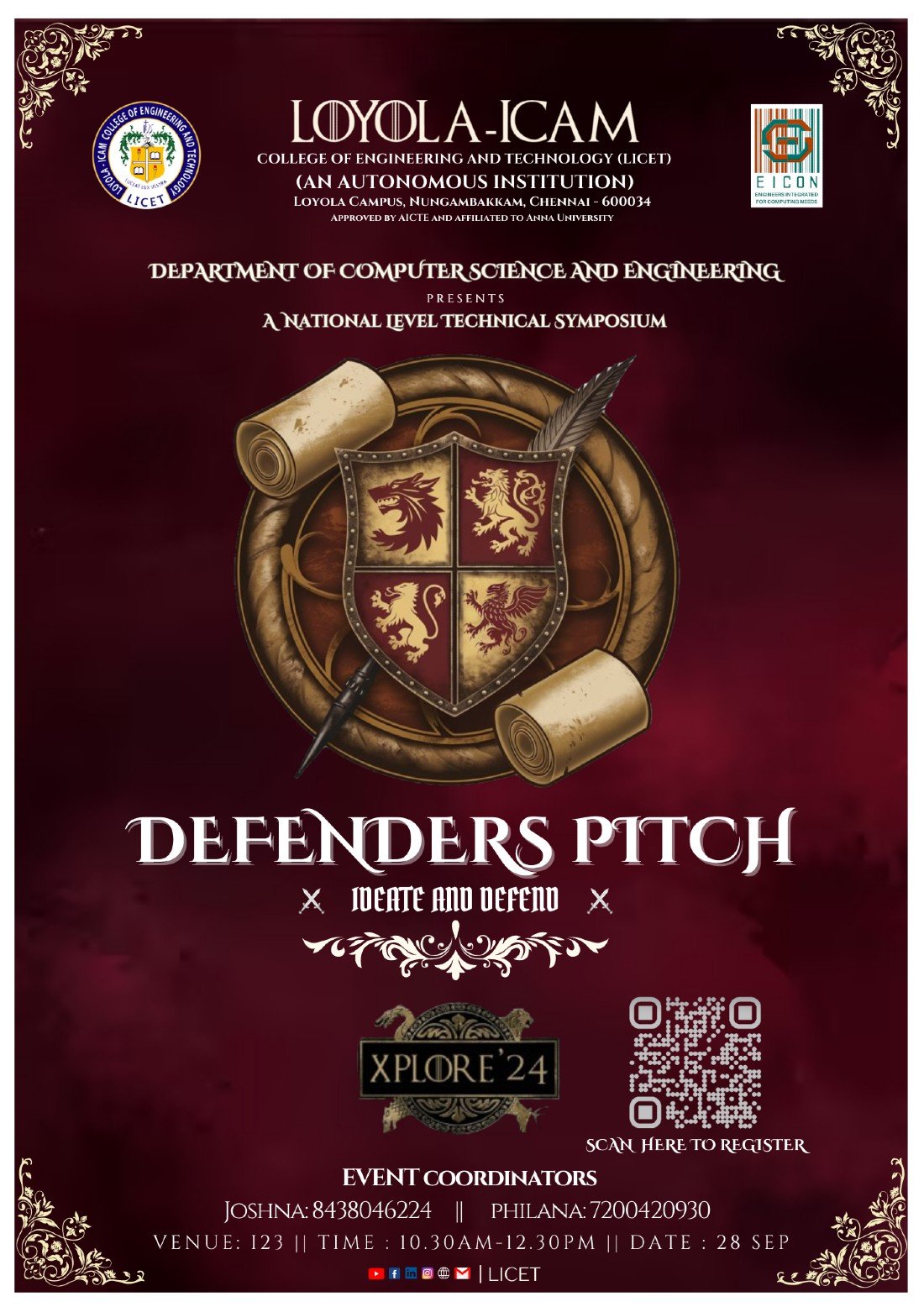 Defenders Pitch (Ideate and Defend), LICET : Loyola-ICAM College of ...