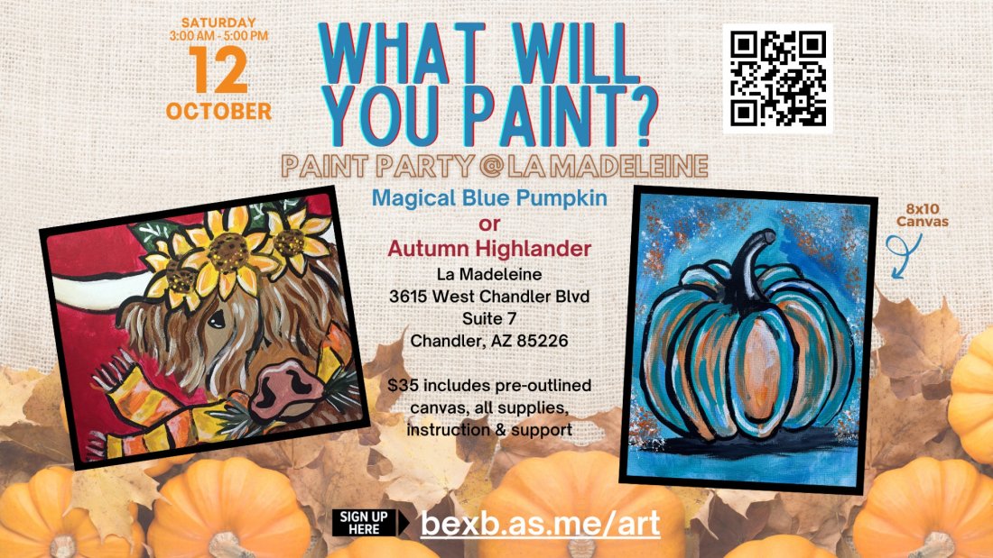 Paint Party: Painters Choice (Magical Blue Pumpkin or Autumn Highlander ...