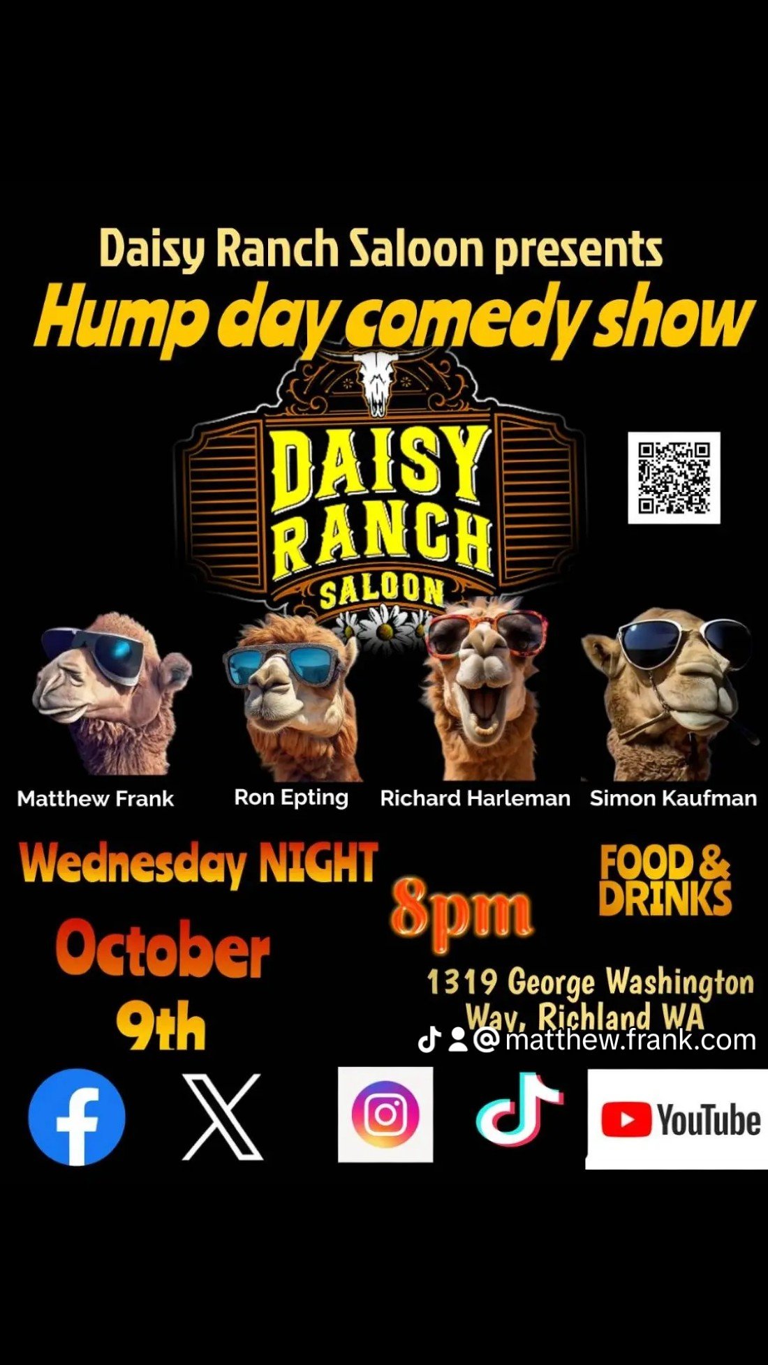 Hump Day Comedy Show Daisy Ranch Saloon, Daisy Ranch Saloon, Richland ...