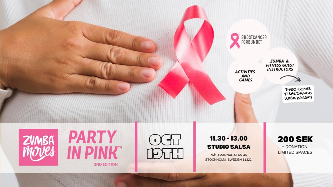Zumba Party in Pink in Odenplan Tickets, Studio Salsa, Stockholm, 19 October 2024 | AllEvents.in