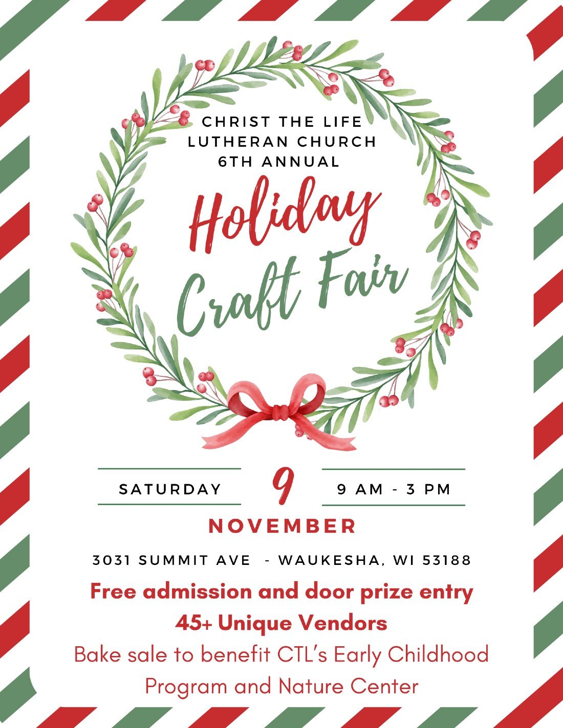 6th Annual Holiday Craft Fair, Christ The Life Lutheran Church ...