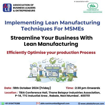 MSME Lean Manufacturing , Thane Belapur Industries Association, 17 ...