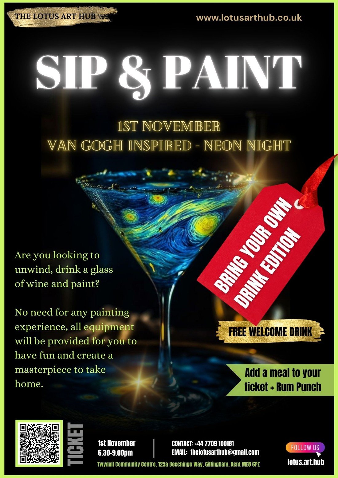 Sip & Paint - Create Your Own Starry Night: Neon Edition!, Twydall ...