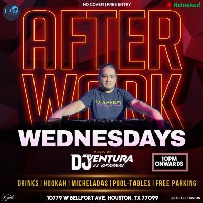 After Work Wednesday: Unwind with DJ Ventura, Drinks, Hookah, and ...