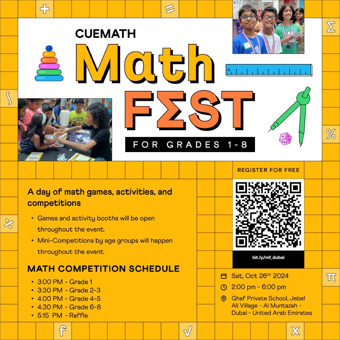 Math Fest - Dubai, UAE, Ghaf Private School, Dubai, 26 October 2024 ...