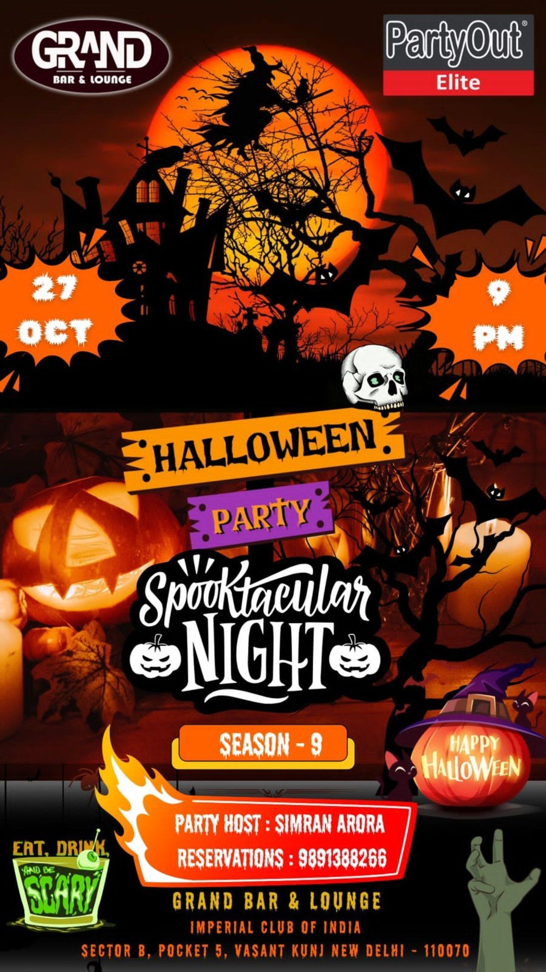 Spooktakular Night (Season-9) By Party Out Elite, GRAND BAR & LOUNGE ...