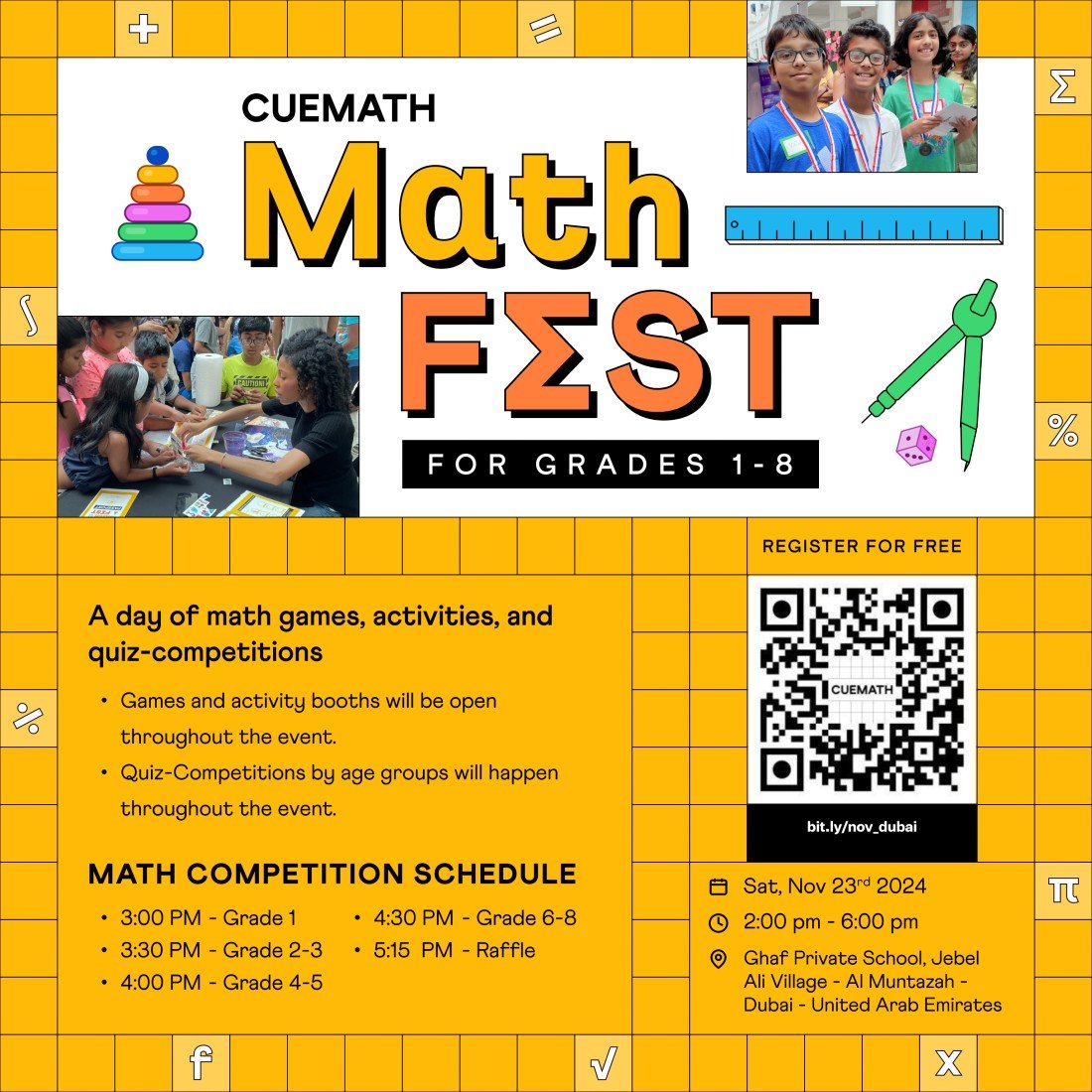 Math Fest - Dubai, UAE, Ghaf Private School, Dubai, 23 November 2024 ...