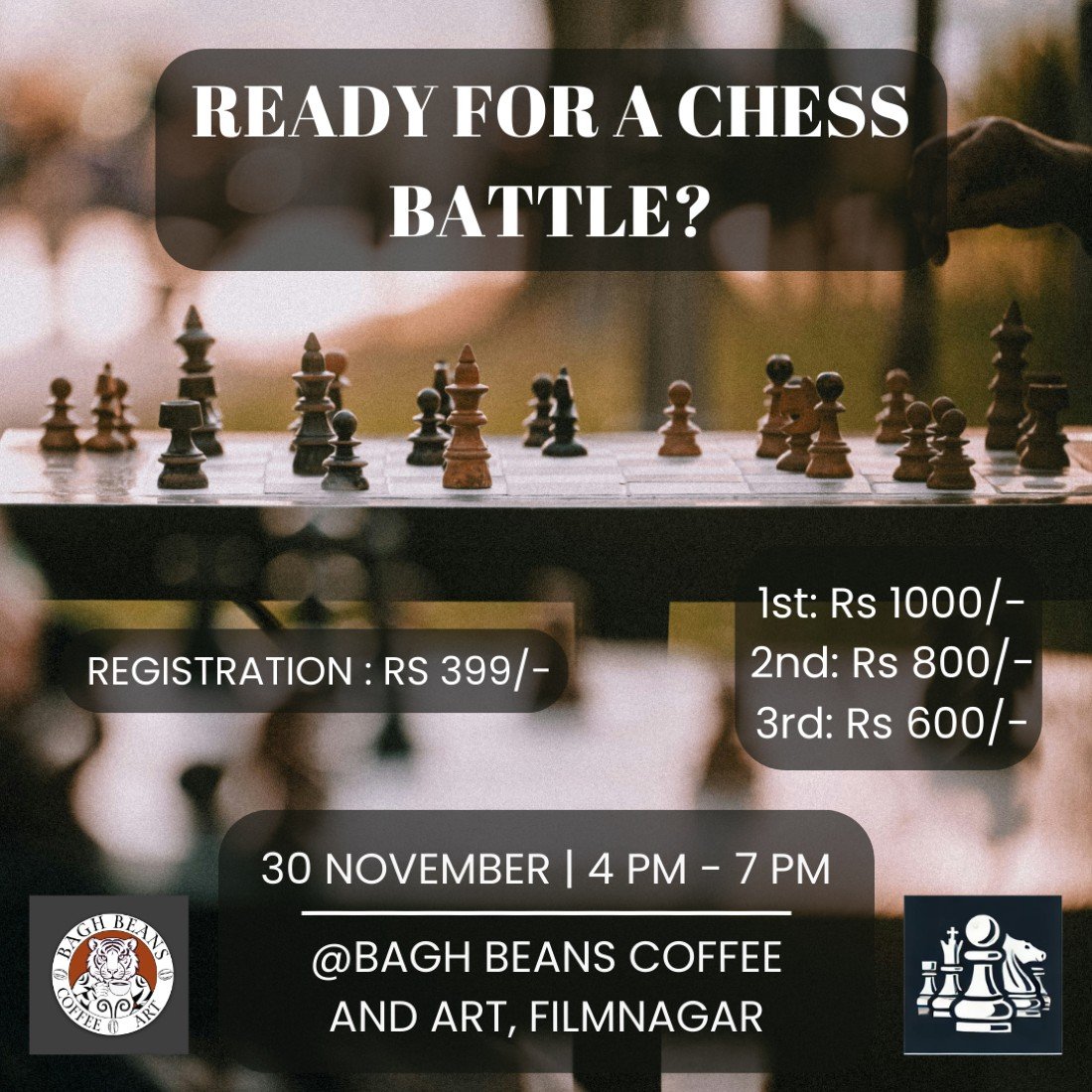 Pawns Gambit #2 Chess Tournament, Bagh Beans Coffee and Art, Hyderabad ...