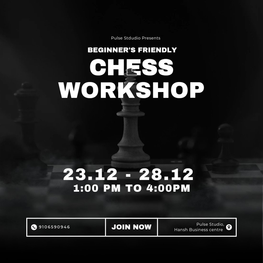 Chess workshop for 6 days , Pulse Studio - Where growth takes center ...