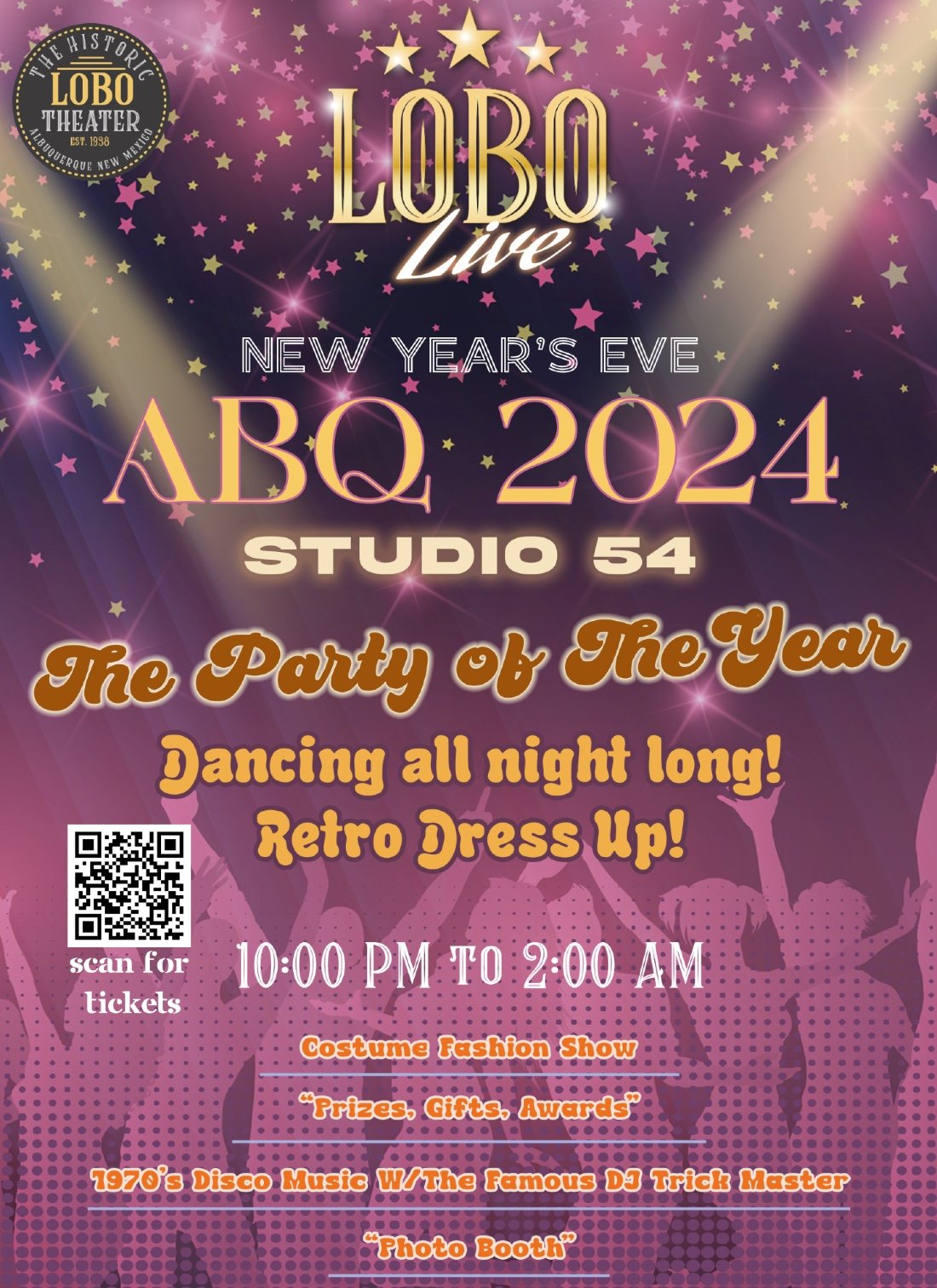 ABQ NYE Studio 54 The Party of The Year, The Historic Lobo Theater, Central Avenue Northeast ...