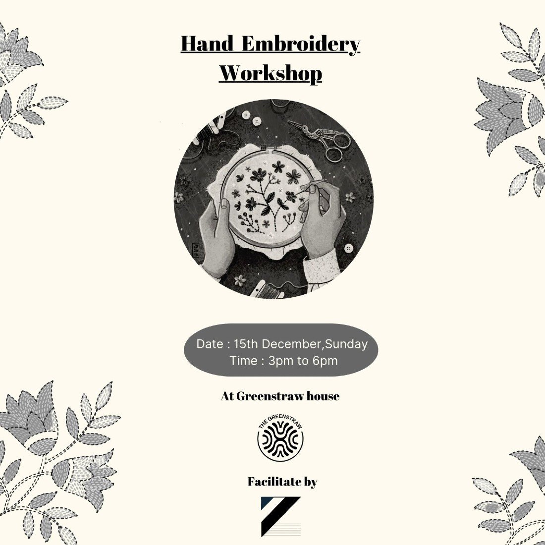 Hand Embroidery Workshop, The Greenstraw House, Ahmedabad, 15 December 2024 | AllEvents