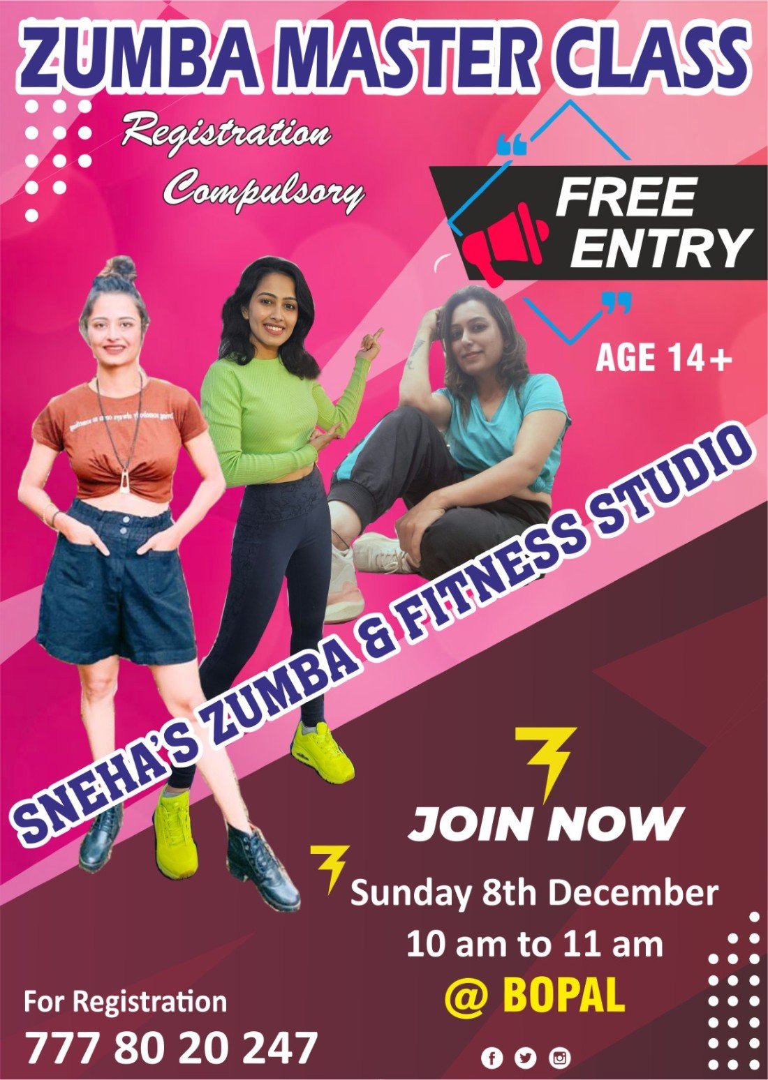 Free Zumba Master Class, Sneha's Zumba & Fitness Studio, Ahmedabad, 8 December 2024 | AllEvents