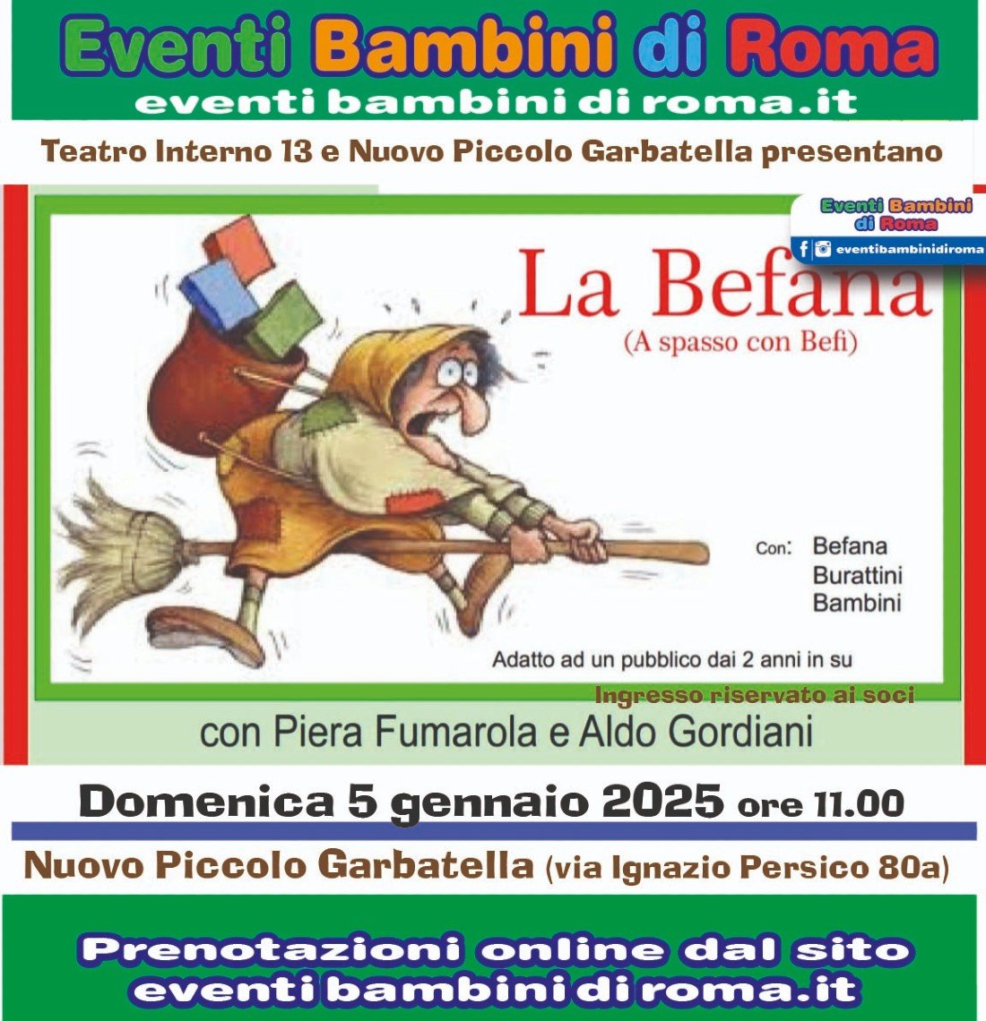 Spettacolo teatrale per bambini “La Befana - A spasso con Befi", Nuovo ...