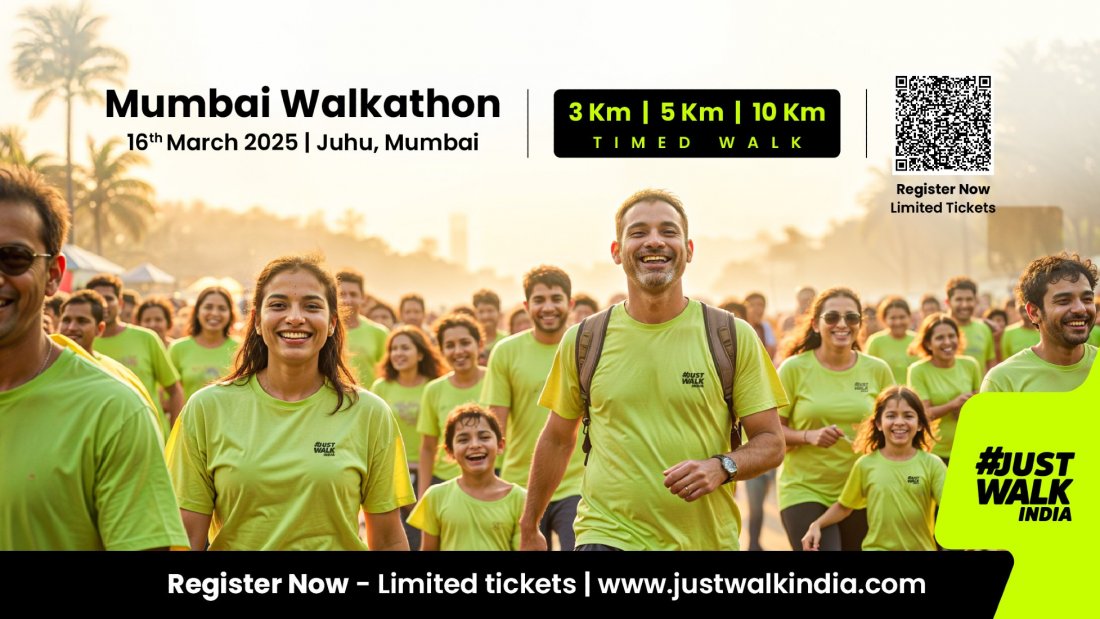 #JustWalkIndia Mumbai Walkathon, Jamnabai Narsee School Playground, Mumbai, 16 March 2025 ...