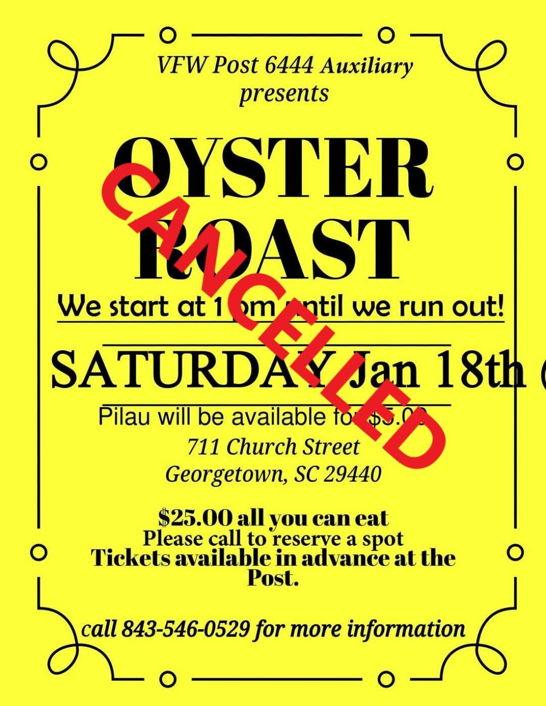 VFW Post 6444, home of Stolen Valor Peter Klimek Oyster Roast ...