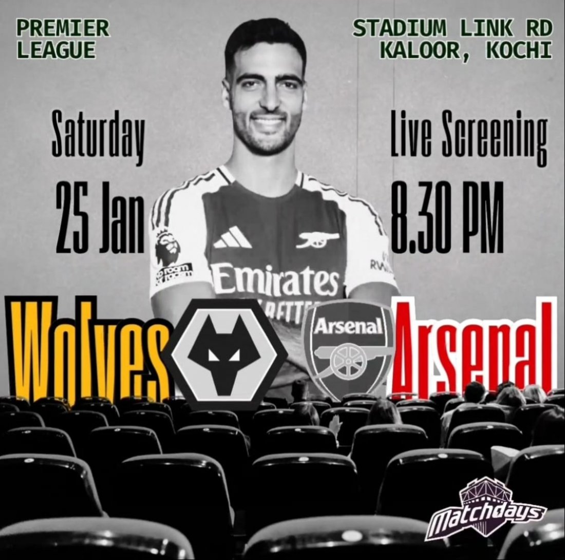 Arsenal vs Wolves Live Screening, Matchdays by Xgnomics, Ernakulam, 25 ...