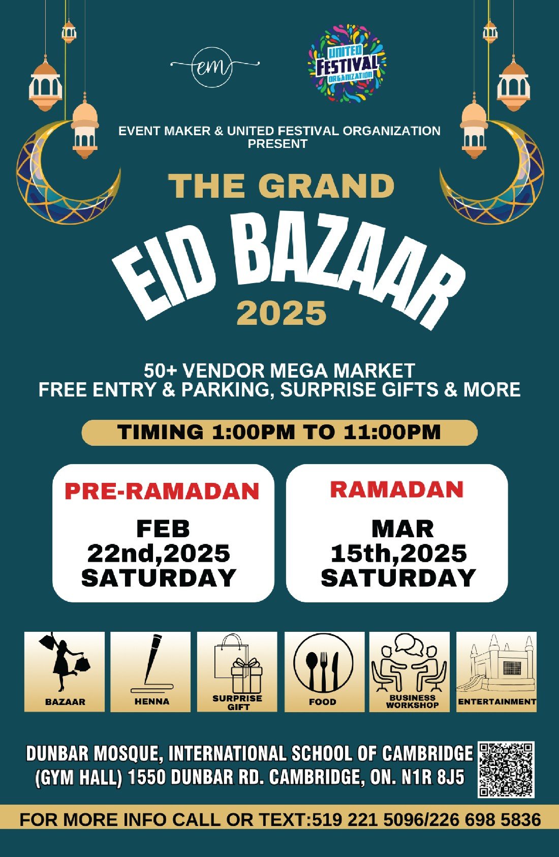The Grand Eid Bazaar 2025, Islamic Centre of Cambridge, 22 February ...