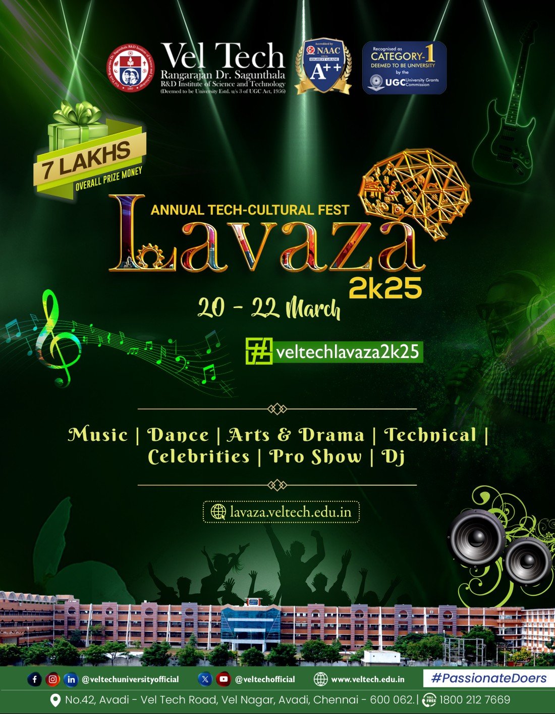 Lavaza 2k25 Vel Tech Cultural Event, VELTECH UNIVERSITY, Thiruvallur ...