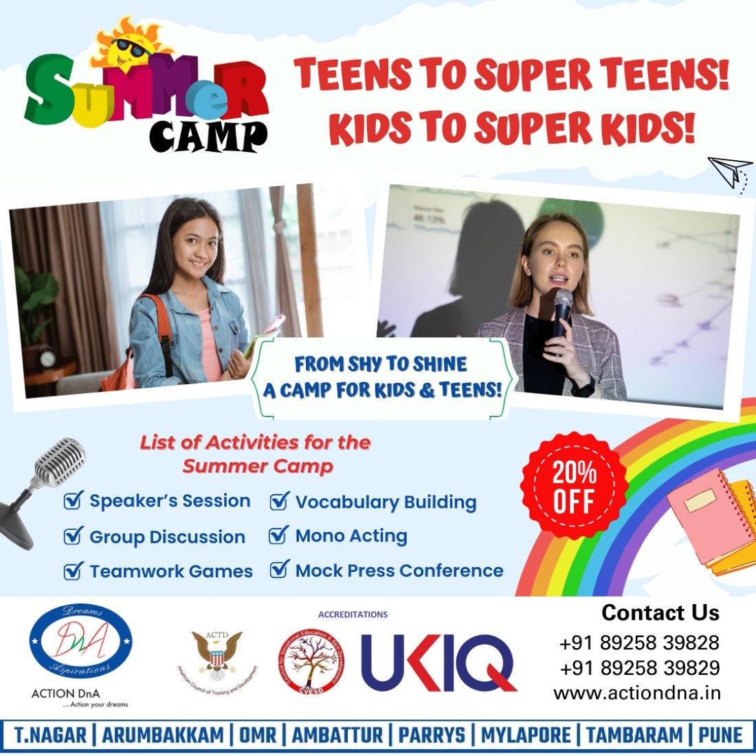 Summer Camp on Personality Development & Public Speaking for Teens in Royapetah & Santhome ...