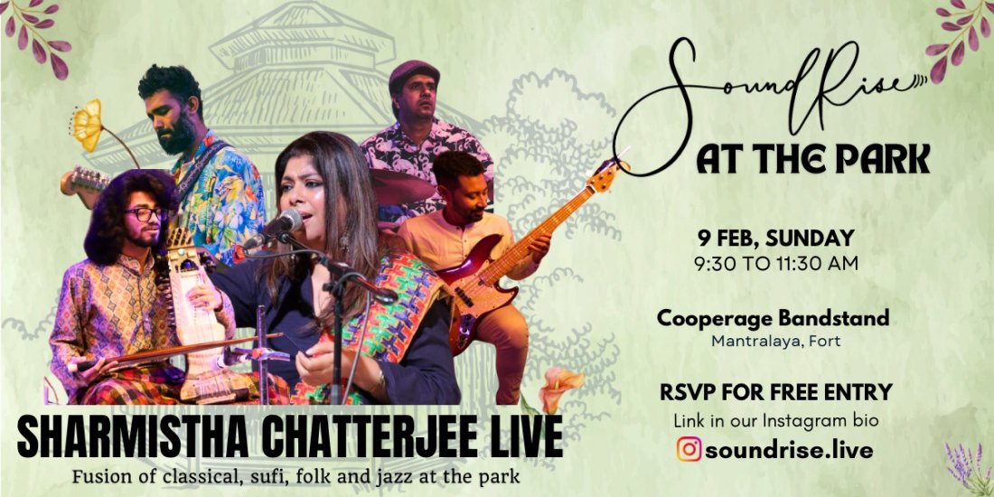 RSVP for SoundRise at Cooperage | Sharmistha Chatterjee Live, Cooperage ...