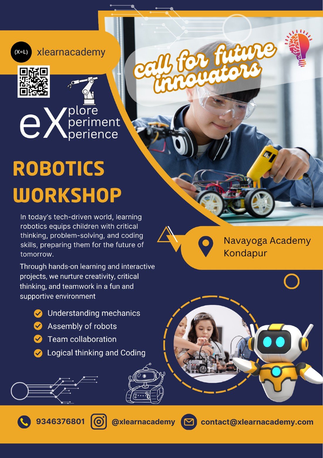 MakerSpark Workshop - XLearn Academy, Navayoga Studio Kondapur ...