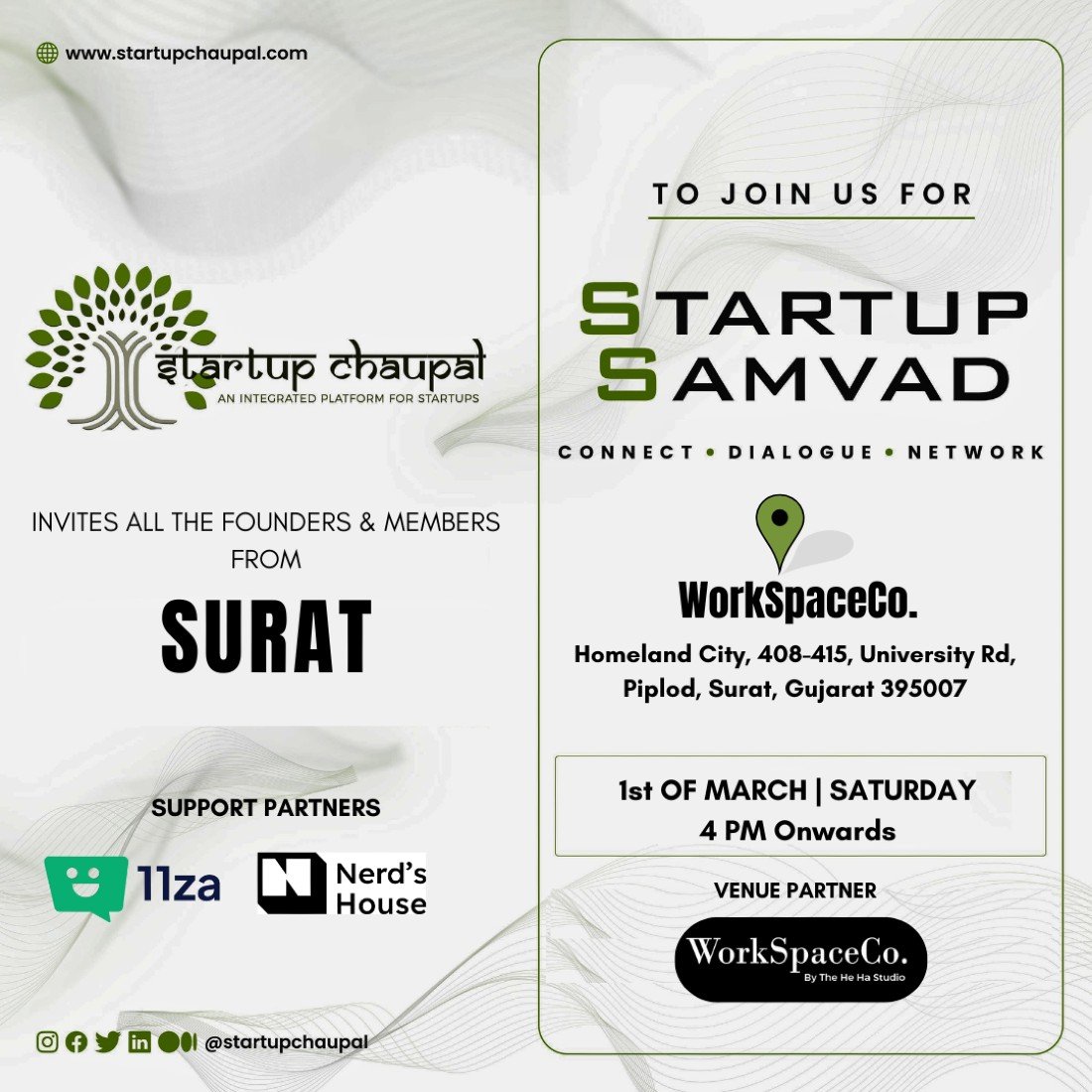 STARTUP SAMVAD - SURAT, WorkSpaceCo. -Townhall, Surat, 1 March 2025 | AllEvents
