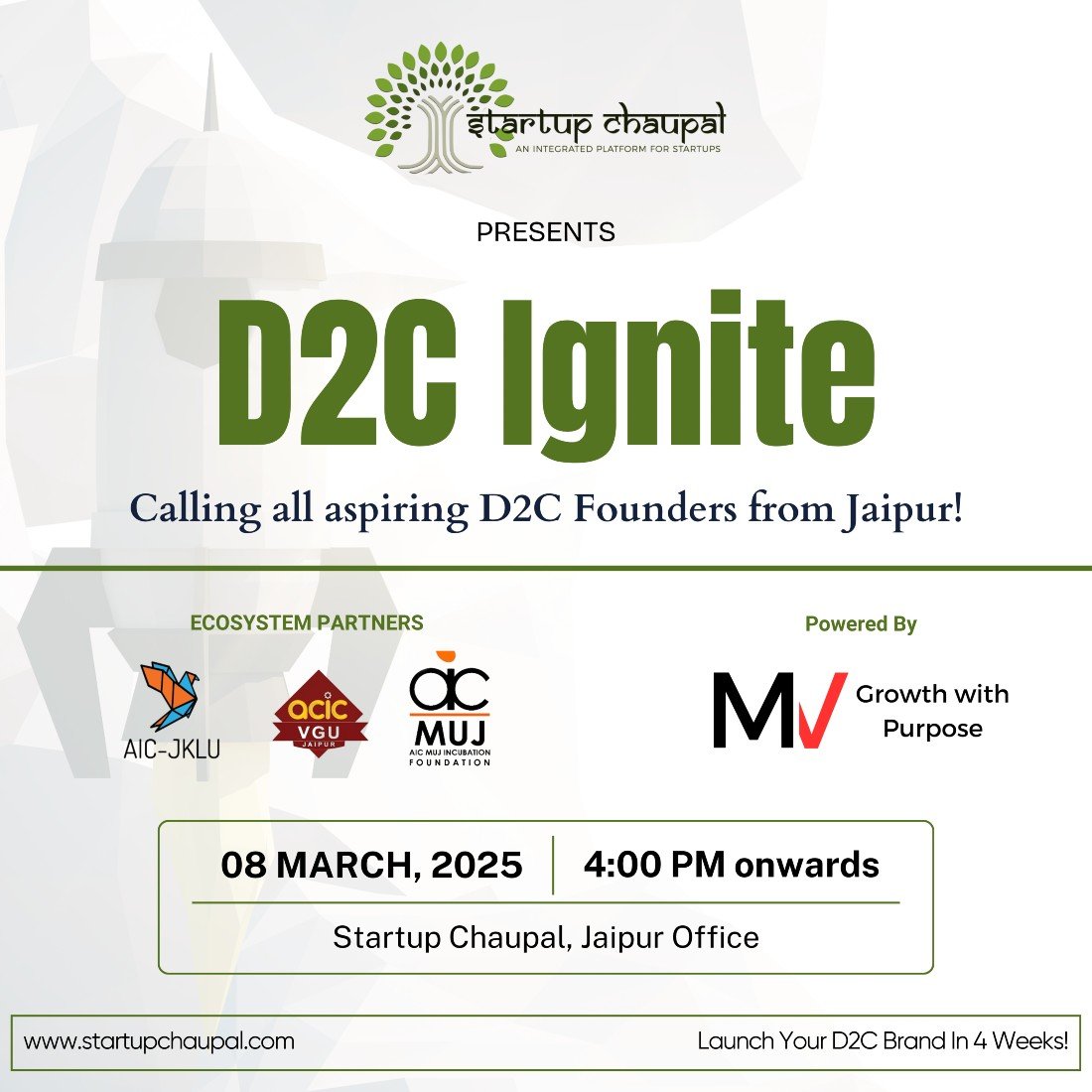 D2C Ignite ( For Aspiring D2C Founders), Startup Chaupal Office, Jaipur, 8 March 2025 | AllEvents