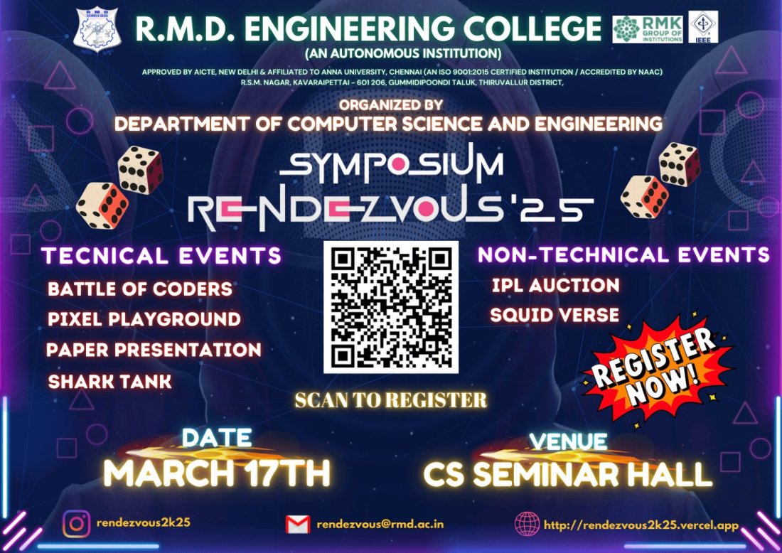 Rendezvous 2K 25, CSE SEMINAR HALL, Chennai, 17 March 2025 | AllEvents
