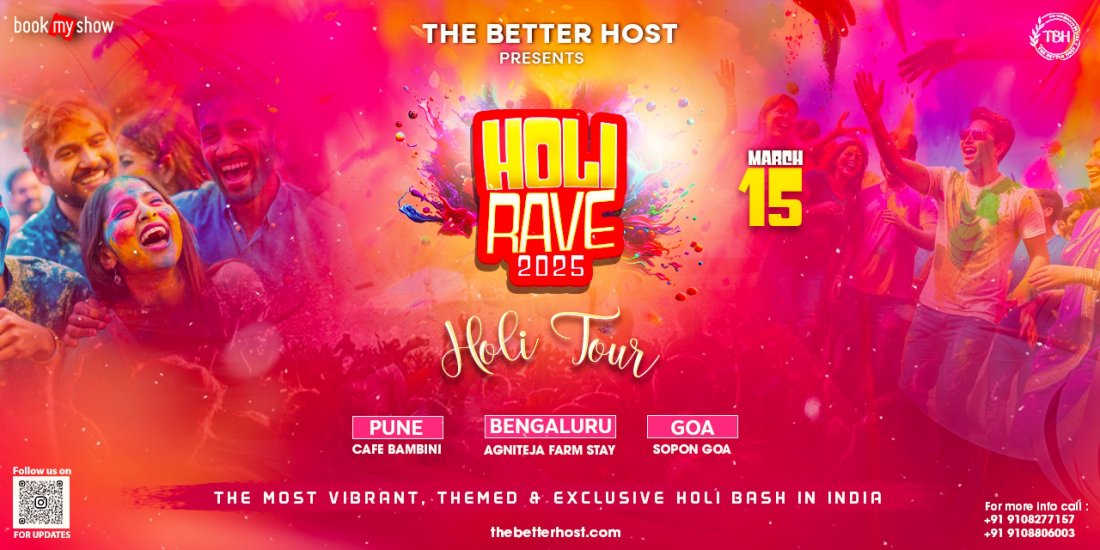 HOLI RAVE 2025, AgniTeja Farm Stay, Bangalore, 15 March 2025 | AllEvents