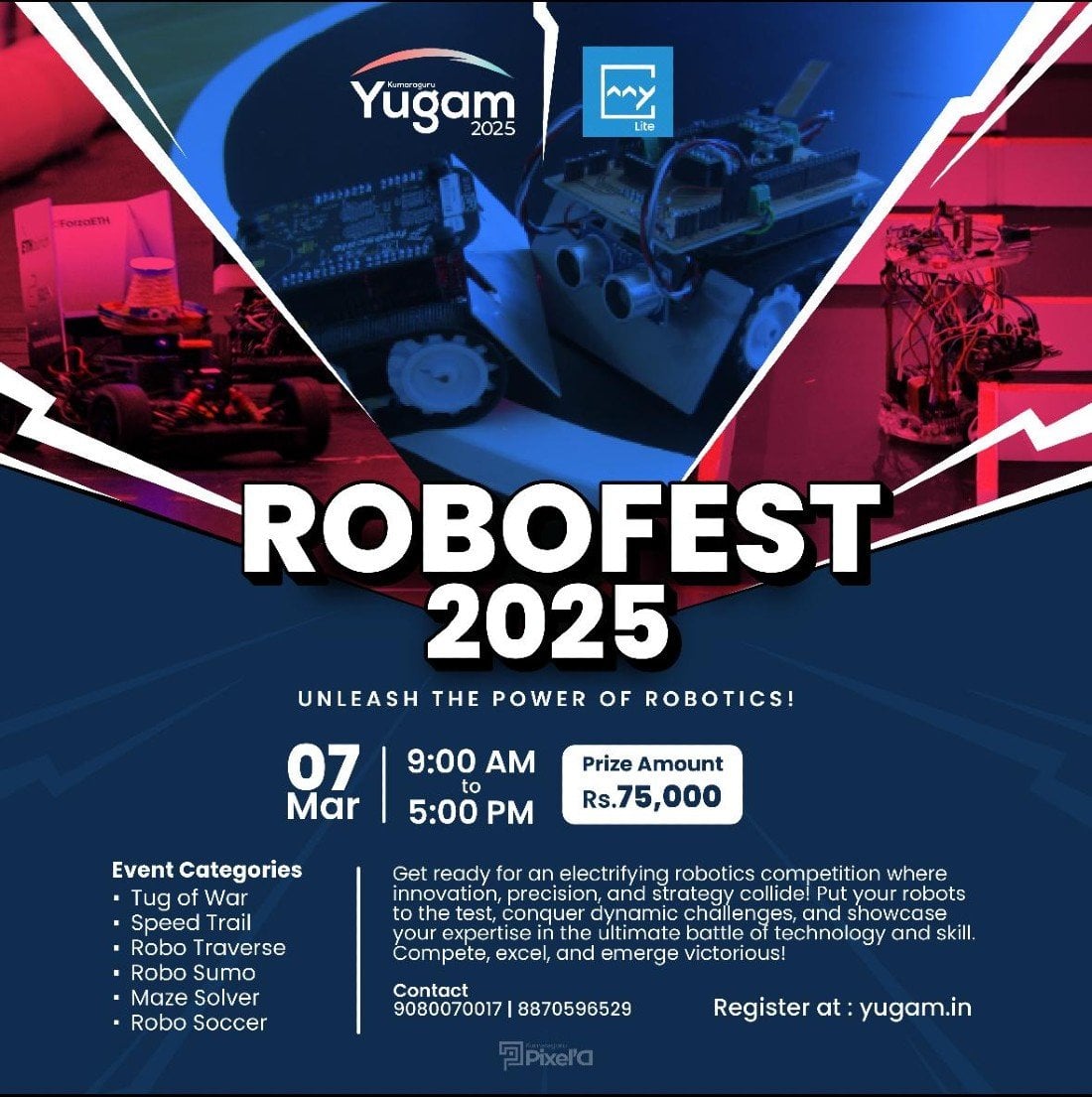 Yugam Robo Fest, Kumaraguru College of Technology, Athipalayam Road, Chinnavedampatti ...