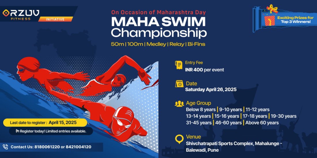 Maha Swim Championship 2025, SHREE SHIV CHHATRAPATI SPORTS COMPLEX ...