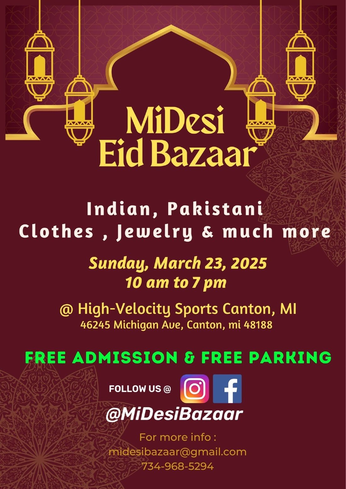 Midesi Bazaar GRAND EID BAZAAR, High velocity sports center , Canton, 23 March 2025 | AllEvents