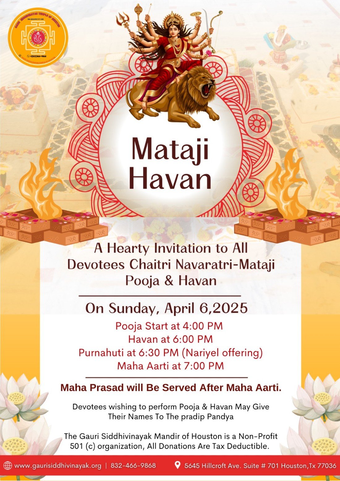 Navaratri-Mataji Pooja & Havan on Sunday, April 6,2025 Tickets, Gauri ...