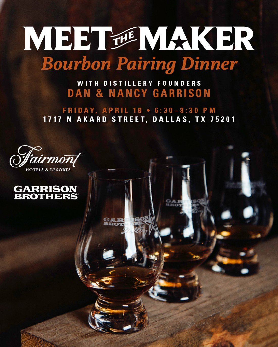 Meet the Makers: Garrison Bros Whiskey Dinner at Pyramid at Fairmont ...