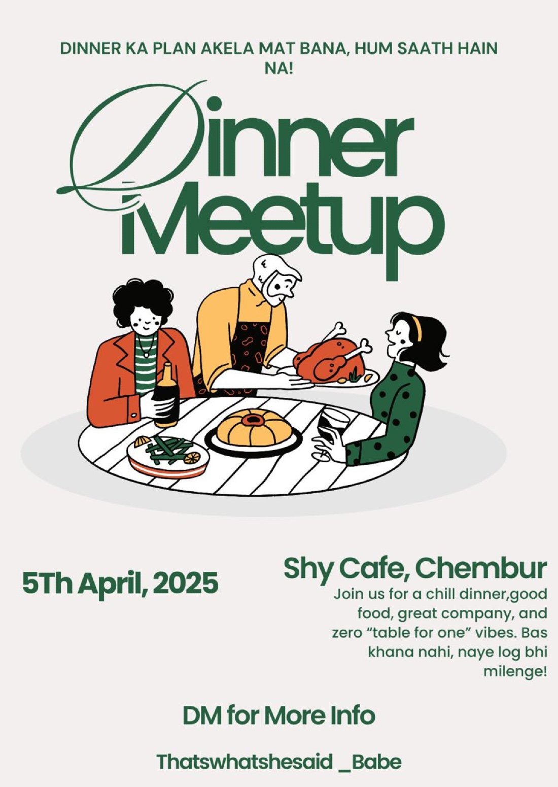 Dinner Meetup - Mumbai, Shy Cafe and Bar, Mumbai, 5 April 2025 | AllEvents