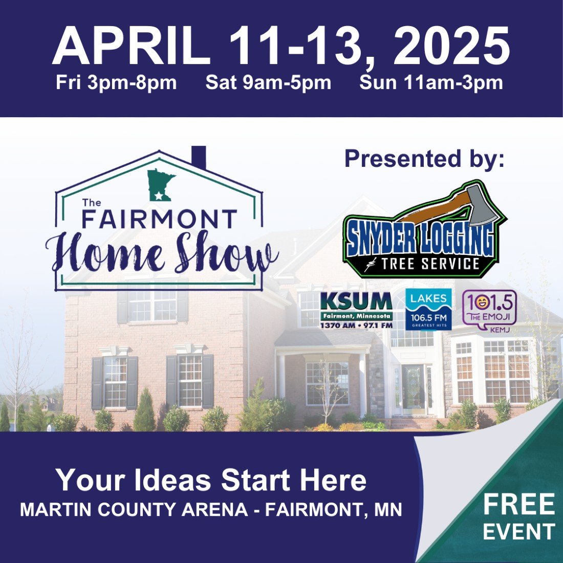2025 Fairmont Home Show, Martin County Arena, Fairmont, 11 April to 13 ...