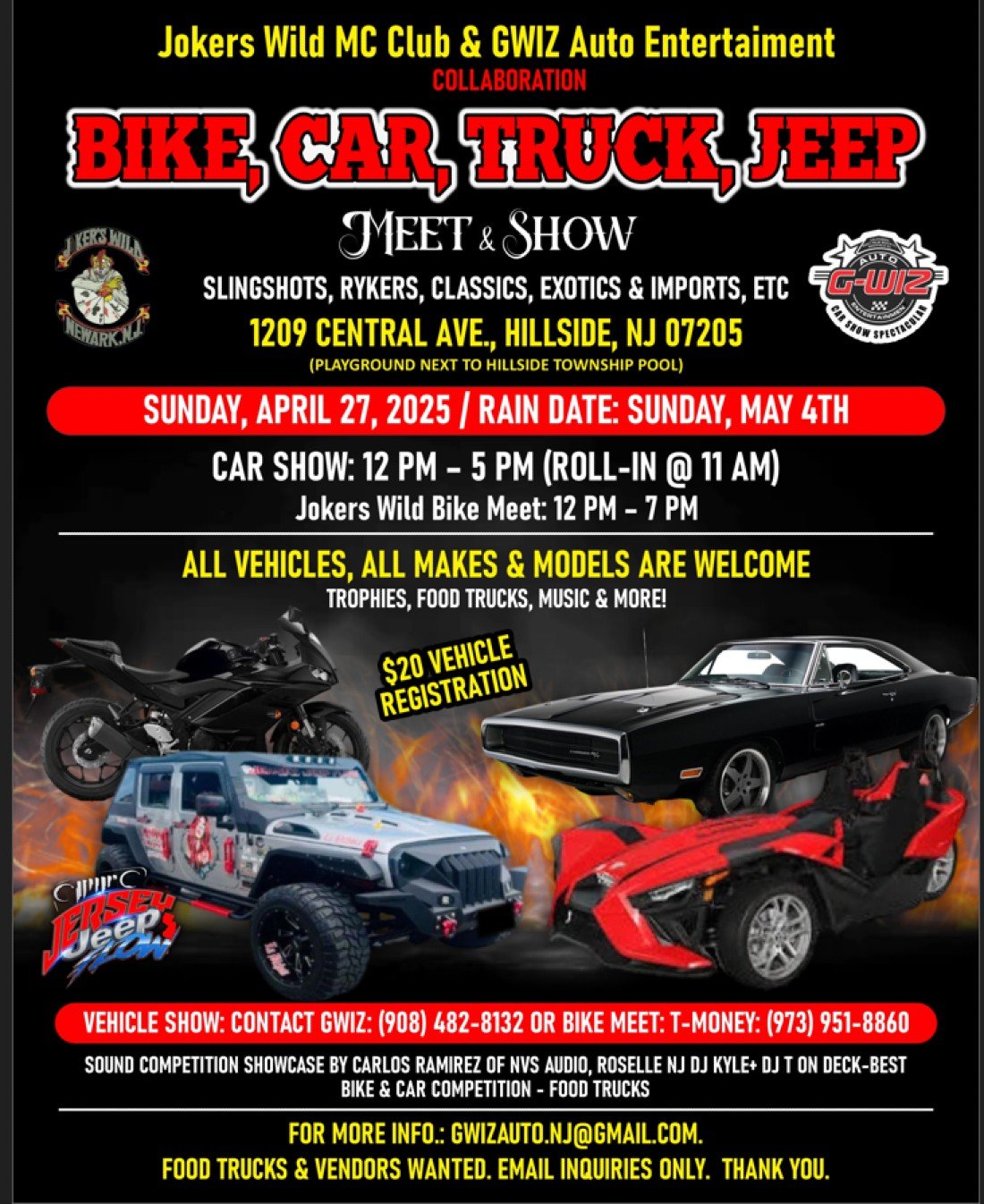 BIKE AND CAR MEET: Car, Truck, Bike & Jeep Show , 1209 Central Ave ...
