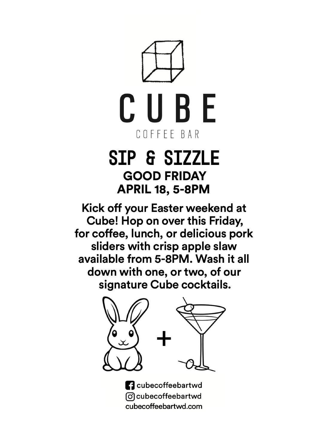 Fri / Sat - Sip & Sizzle @ Cube Coffee Bar TWD, Cube Coffee Bar TWD ...