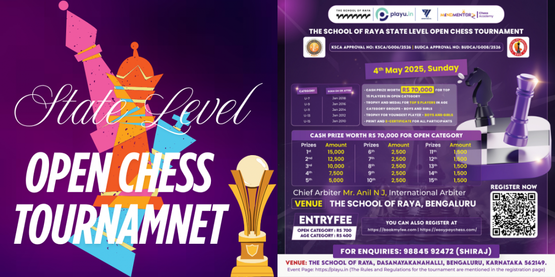 The School of Raya State Level Open Chess Tournament, The School of ...