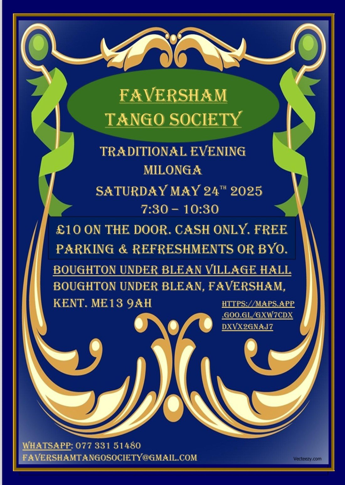 Faversham Tango Society Traditional Argentine Milonga, Boughton Under Blean Village Hall ...