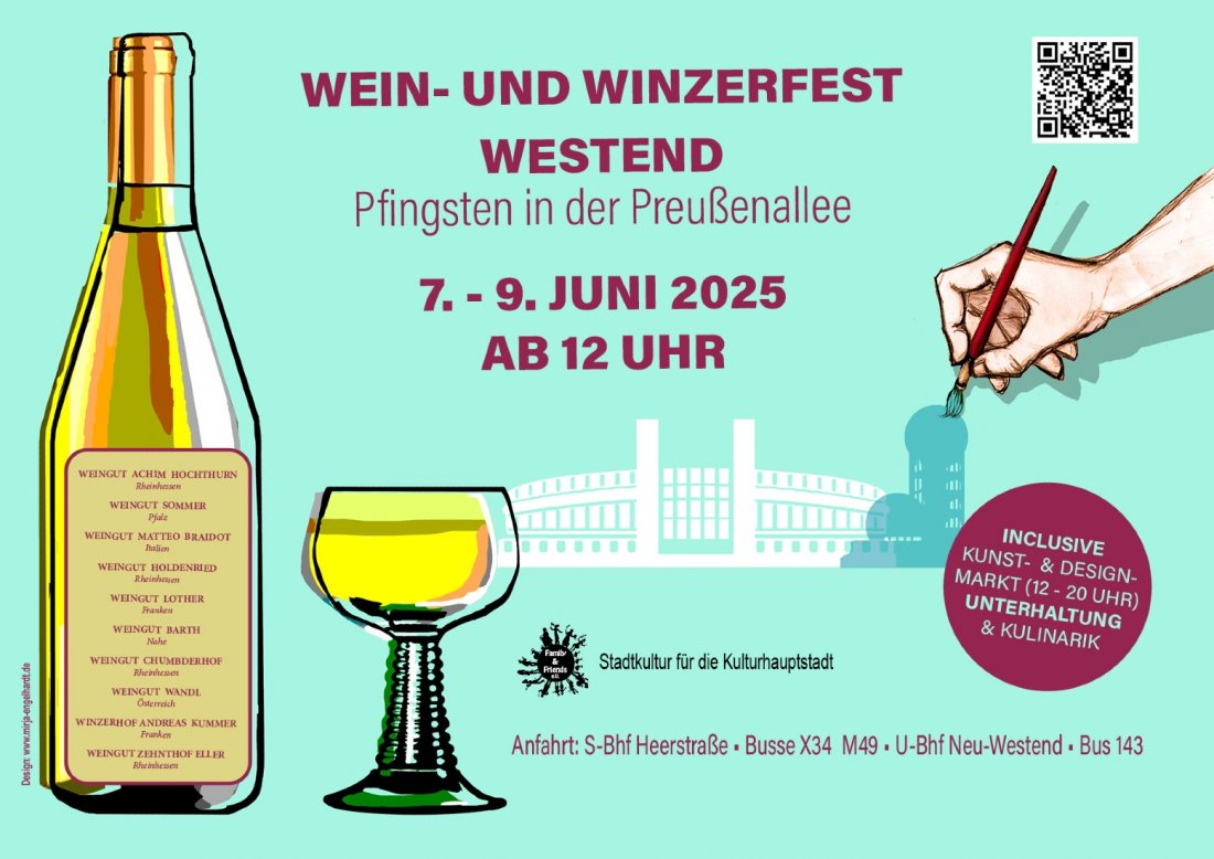 Pfingsten in der Preußenallee beim Wein- und Winzerfest Westend ...